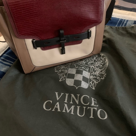 Vince Camuto | Bags | Vince Camuto Maxtop Leather Wine Colorblock ...